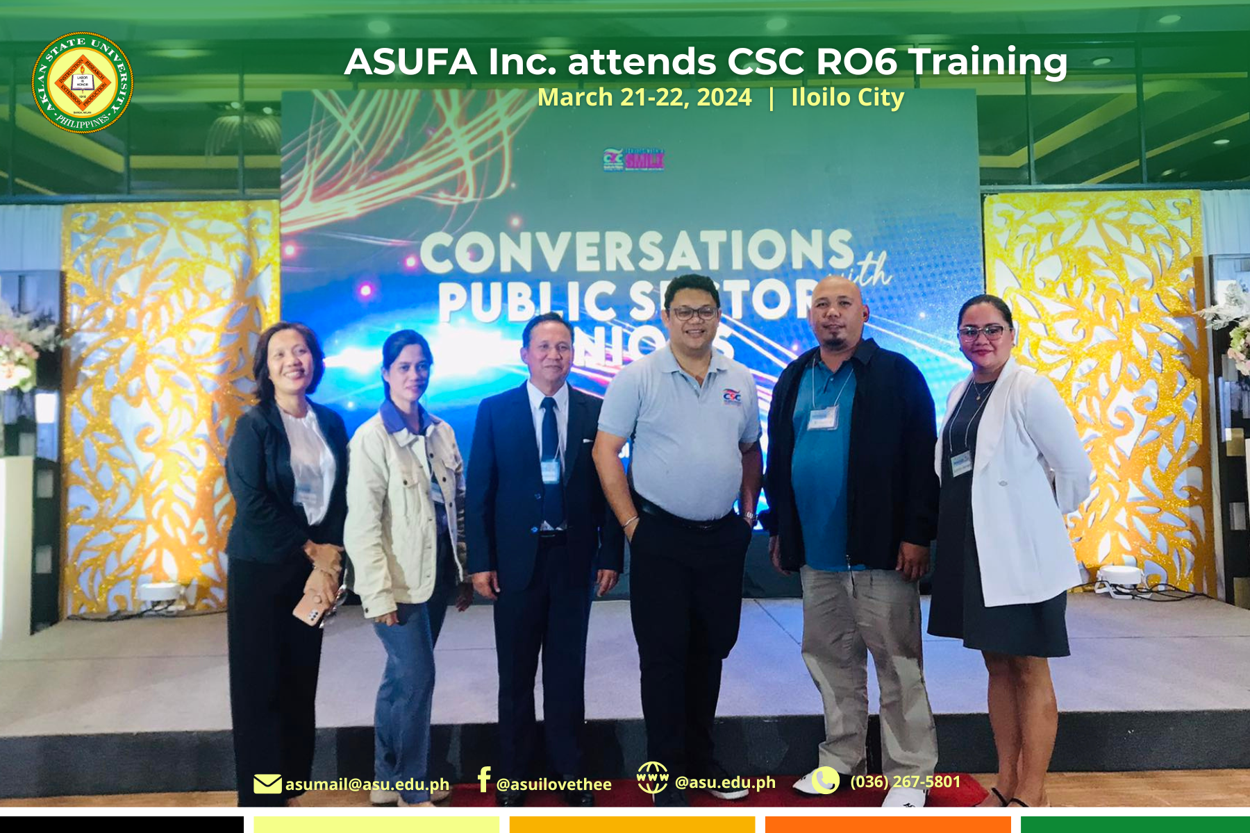 ASUFA Inc. attends CSC RO6 Training - AKLAN STATE UNIVERSITY