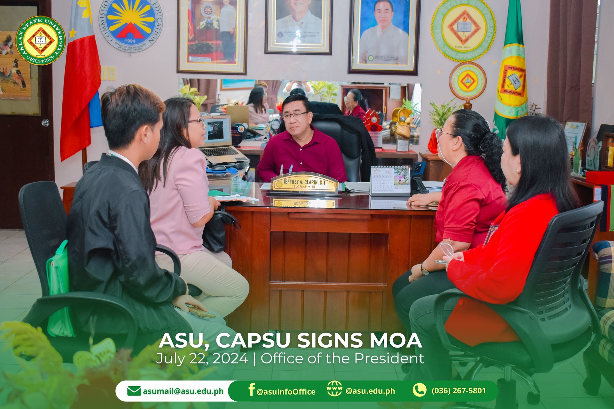 ASU, CAPSU signs MOA - AKLAN STATE UNIVERSITY