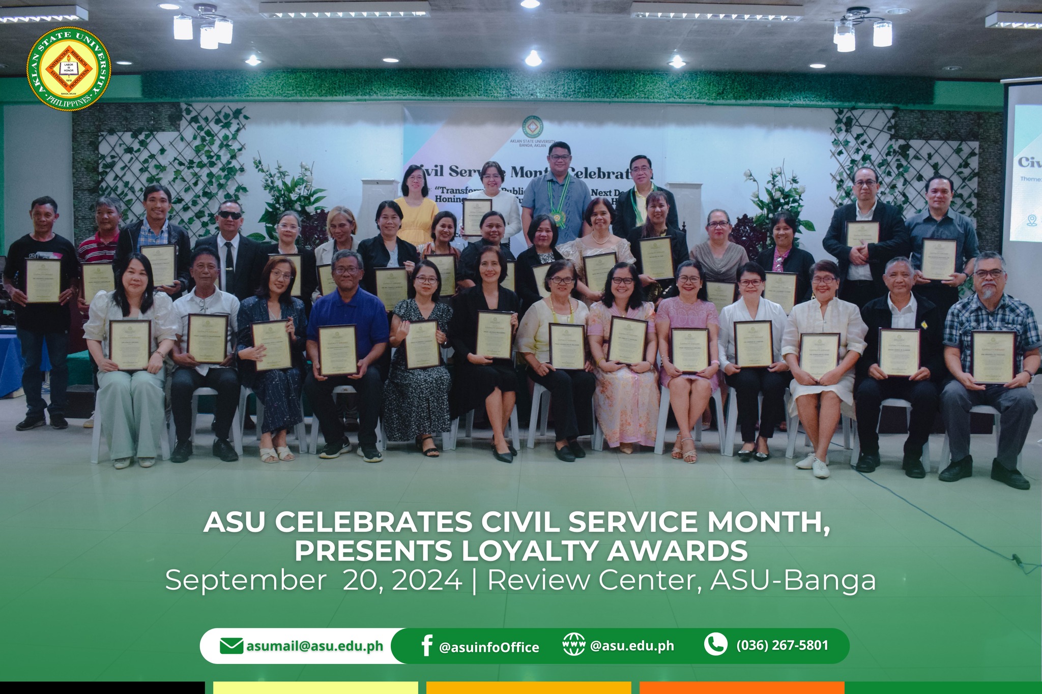 ASU Celebrates Civil Service Month, presents Loyalty Awards - AKLAN ...