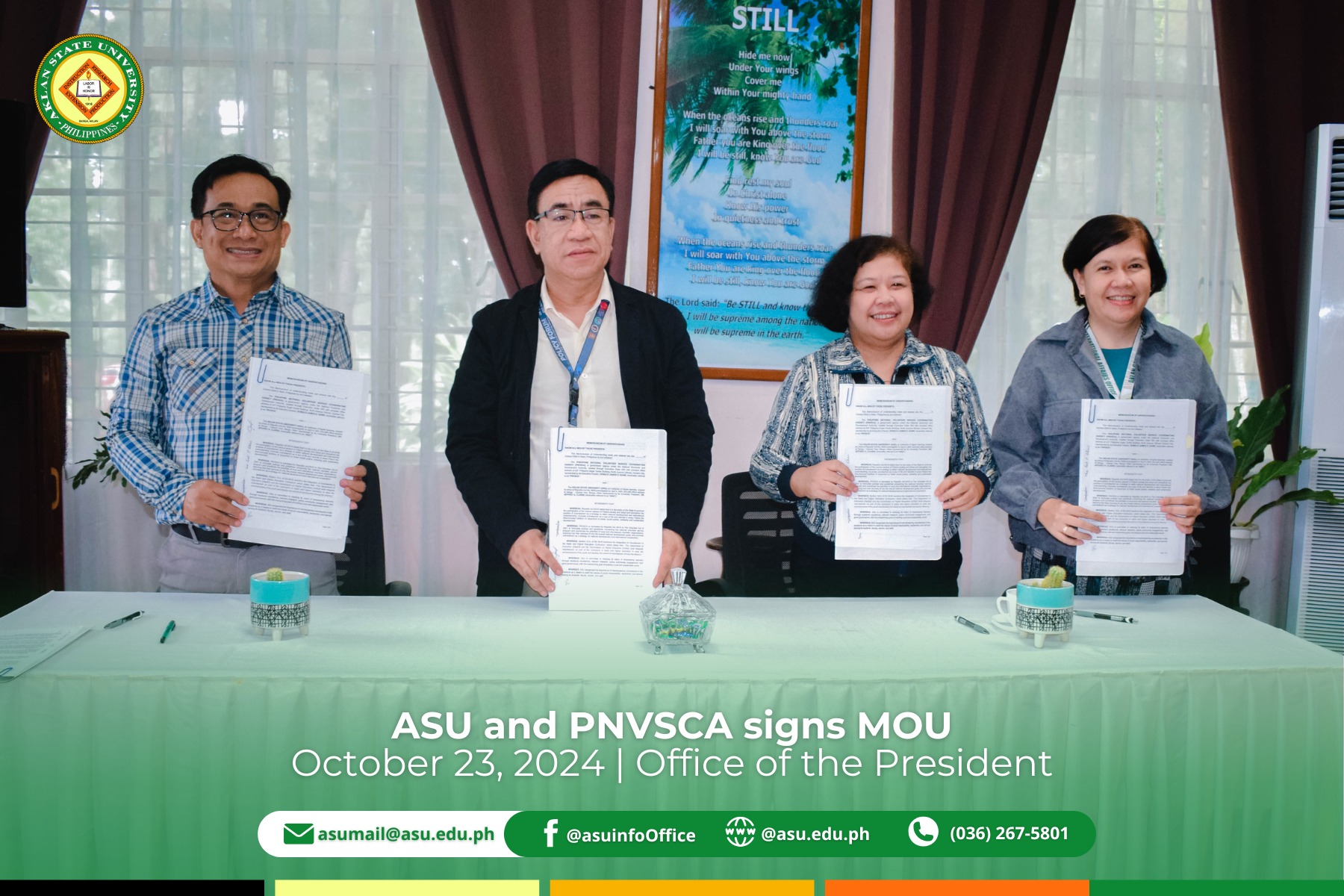ASU and PNVSCA - AKLAN STATE UNIVERSITY