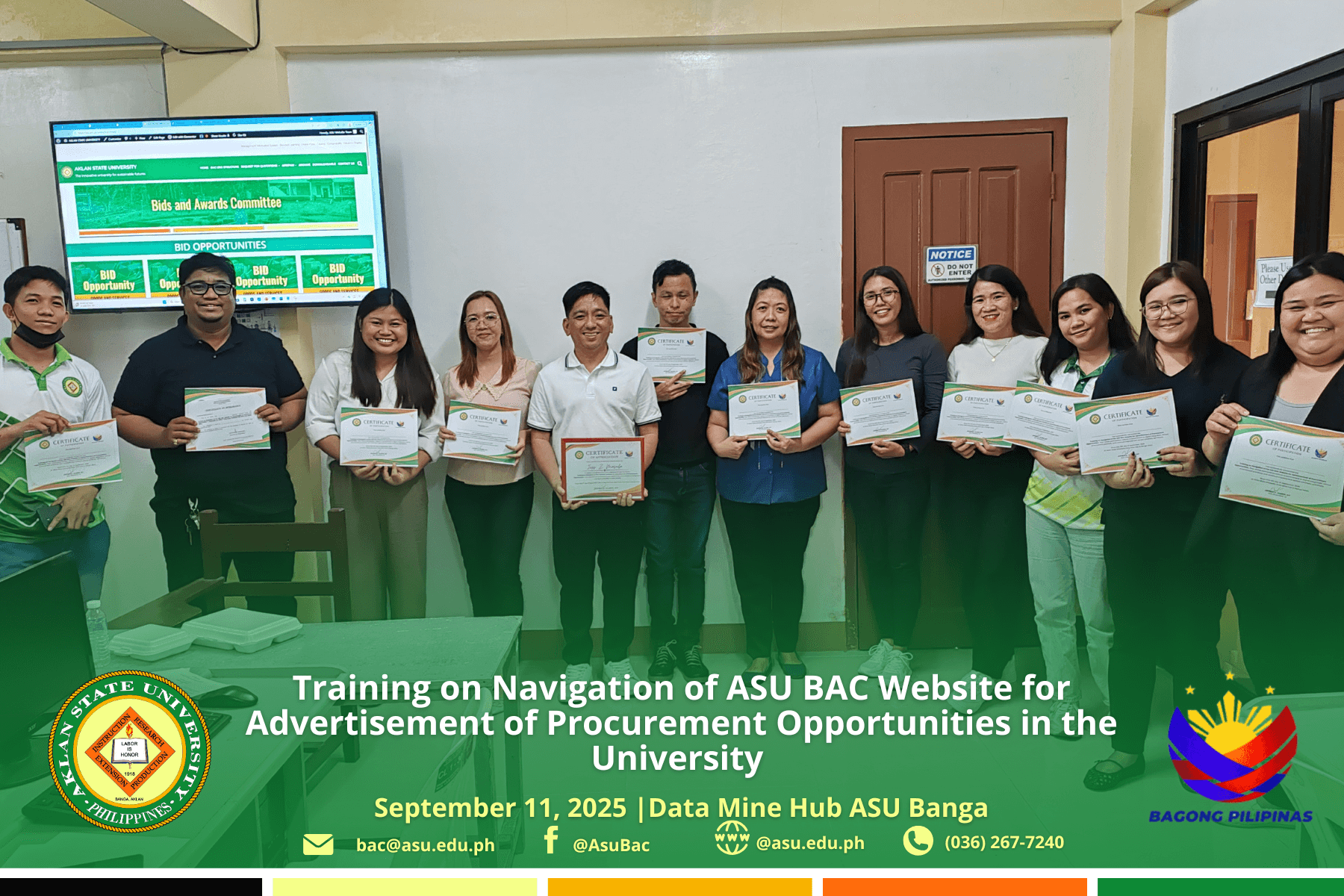 ASU strengthens procurement transparency through specialized BAC Website Training - AKLAN STATE ...